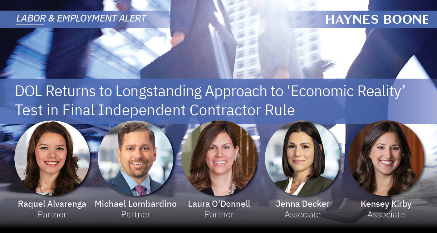 DOL Returns To Longstanding Approach to 'Economic Reality' Test in ...